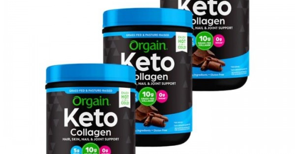ORGAIN KETO COLLAGEN proteinski prašak sa ukusom čokolade, 400g PAKET 3 ...