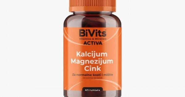BIVITS ACTIVA KALCIJUM + MAGNEZIJUM + CINK tablete, 60kom - 310501 ...